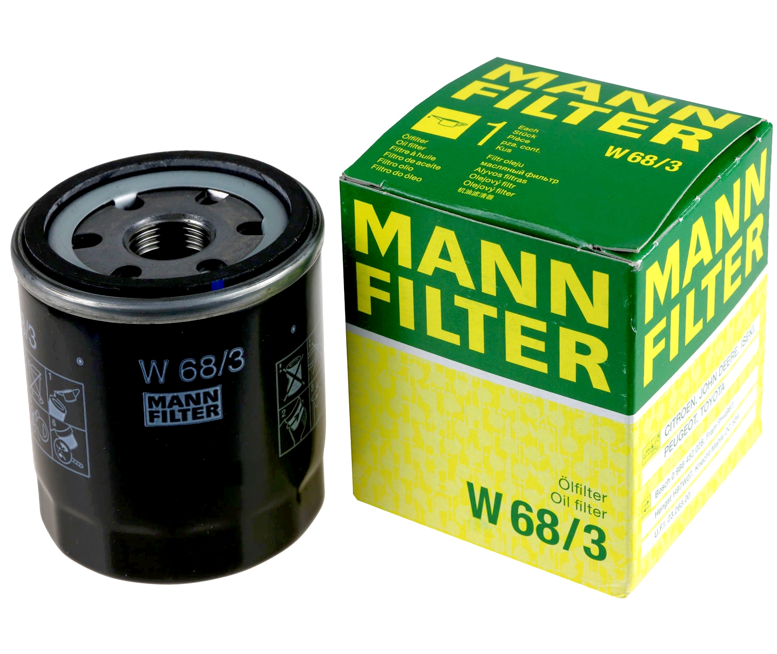 Mann-filter Oil Filter W68/3 fits TOYOTA CELICA ST183 2.0 GTi (ST183 ...